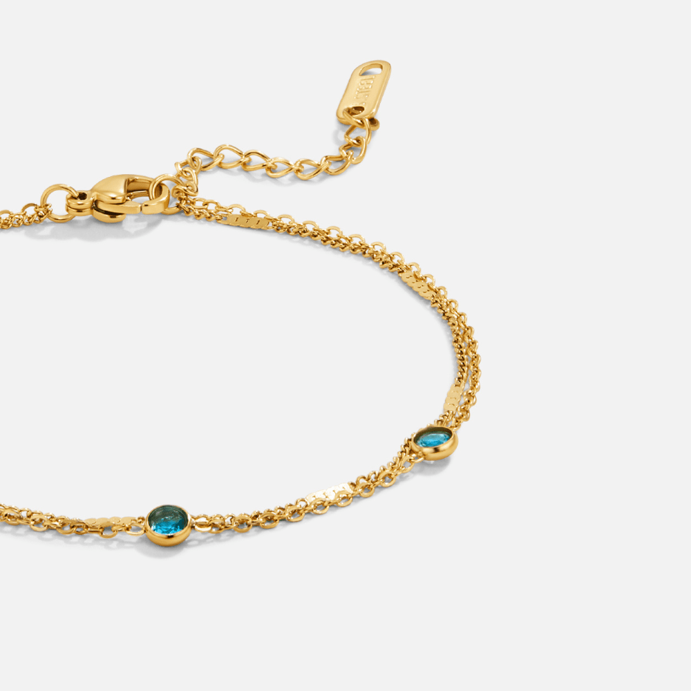 Layered Blue Athena Crystal Bracelet – Qamar Jewelry